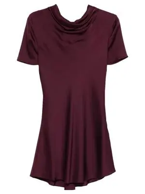 Staud Draped Neck Mini Dress - Red