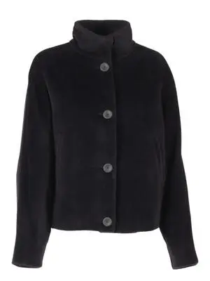 Max Mara Button-up Coat - Black