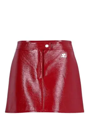 COURREGES Courreges Midi Skirt With Logo Detail Red