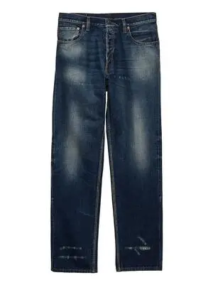 Prada Distressed Straight-leg Jeans - Blue