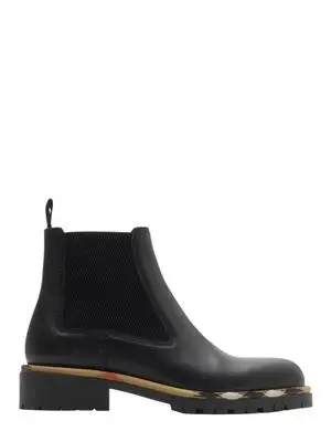 Burberry Leather Chelsea Boots - Black
