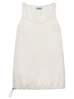Prada Prada Sleeveless Technical Pongé Mini-Dress Ivory