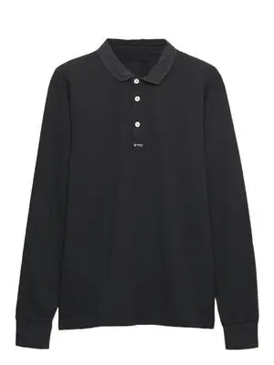Prada Long-sleeved Cotton Polo Shirt - Anthracite
