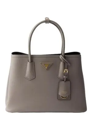 Prada Double Medium Saffiano Leather Bag - Clay/black