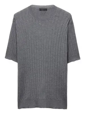 Prada Cashmere And Silk Crew-neck Sweater - Slate Ash