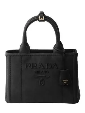 Prada Prada Small Cotton Canvas Jardinière Bag Black