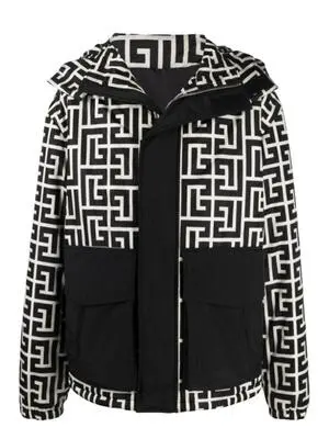 Balmain All-over Monogram Padded Jacket - Black