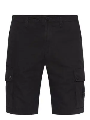 Stone Island Logo Cargo Shorts - Black