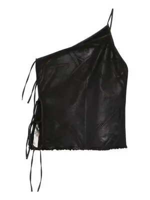 Rick Owens Asymmetrical Sling Top With Polished Hem - Black