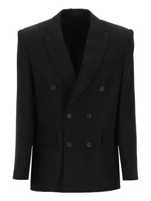 Wardrobe.NYC Double-breasted Suit Jacket - Black