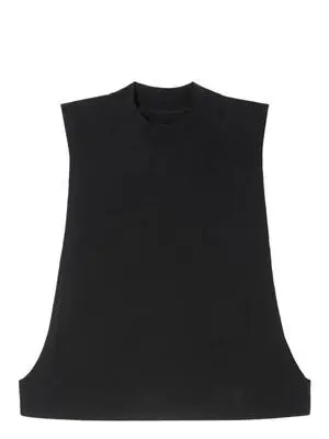 MAISON MARGIELA Sleeveless Ribbed Crew Neck Top - Black