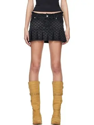 MISBHV Monogram Pleated Skirt - Black