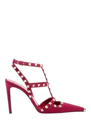 Valentino Garavani Valentino Rockstud Suede Pumps 100mm Red