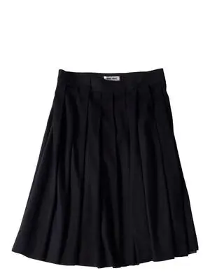 MIU MIU Miu Miu Pleated Suede Midi Skirt