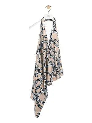Loewe Asymmetrical Halter Neck Top With Anagram Buckles - Beige/black