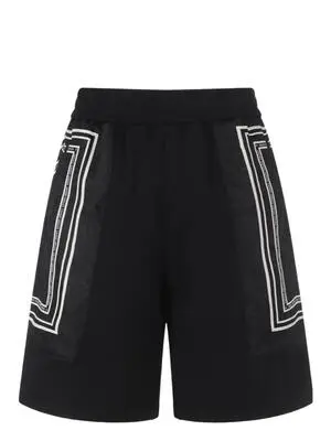 Versace La Greca Logo Printed Shorts - Black