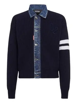 Dsquared2 Denim Mix Cardigan - Blue