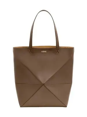 Loewe Puzzle Fold Large Tote Bag - Brown