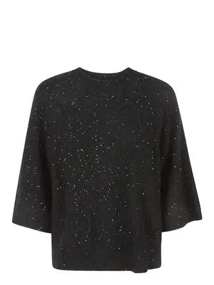 Fabiana Filippi Embellished Ribbed Sweater - Black