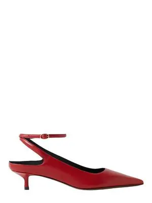NEOUS Leather Slingback Pumps - Red