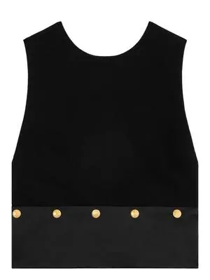 Celine Viscose Top With Open Back - Black