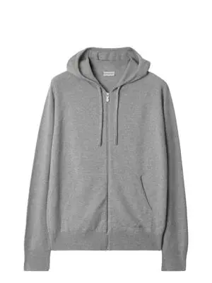 Burberry Burberry Zip-Up Drawstring Hoodie Grey