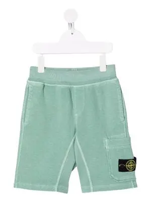 Stone Island Logo Decal Shorts - Light Green