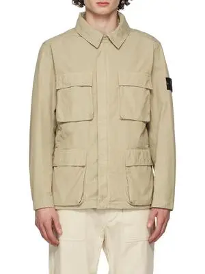 Stone Island Logo Patch Zipped Field Jacket - Beige