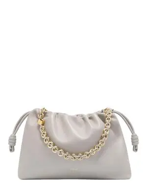 Loewe Flamenco Large Drawstring Purse Bag - Shell Grey