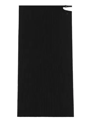 COURREGES Embroidered Logo Knitted Midi Skirt - Black