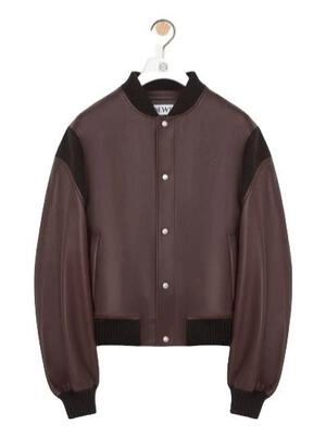 Loewe Leather Bomber Jacket - Brown