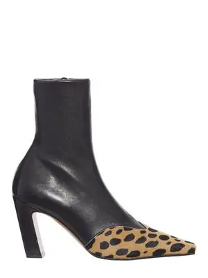 Khaite Nevada Leopard Printed Ankle Boots - Black