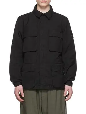 Stone Island Logo Patch Zipped Field Jacket - Black