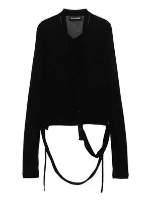 Ottolinger Deconstructed Cardigan With Strap Detailing - Black