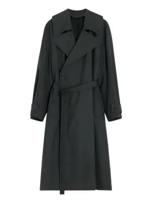 LEMAIRE Double-breasted Belted Trench Coat - Black