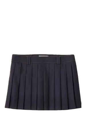 Miu Miu Pleated Batavia Miniskirt - Blue