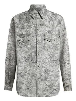 Etro Long-sleeved Denim Overshirt - Grey