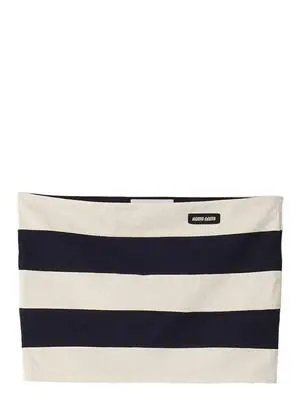 MIU MIU Miu Miu Striped Strapless Jersey Top