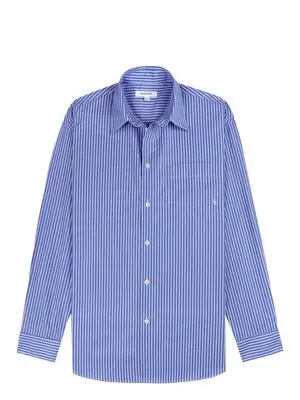 SPORTY  RICH Sporty & Rich Striped Cotton Shirt - Blue