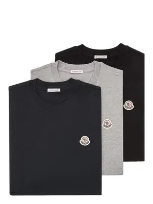 Moncler Logo Patch Cotton T-shirt - Black