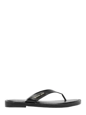 Michael Kors Michael Michael Kors Koko Leather Flip Flop Sandals Black
