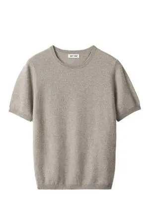 Soft Goat Soft Goat Round Neck Short Sleeve Sweater Gray