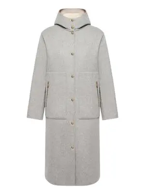 Moncler Anthrene 3-in-1 Wool Cashmere Blend Hooded Down Jacket - Grey