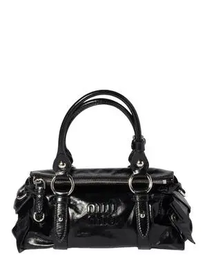 Miu Miu Miu Miu Shiny Leather Handbag Black