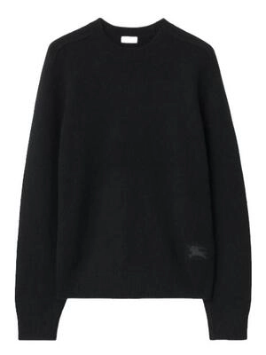 Burberry Cashmere Sweater With Equestrian Knight Design - Black