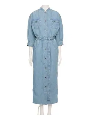 Valentino Garavani Long-sleeved Button-up Dress - Blue