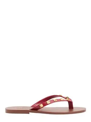 VALENTINO Valentino Rockstud Calfskin Thong Sandals