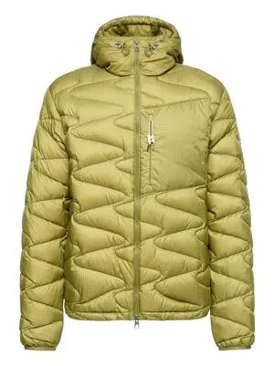 Moncler Tidone Hooded Wave Quilted Short Down Jacket - Lime Green