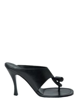 Loewe Shiny Smooth Calfskin Toggle Sandals - Black