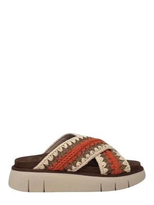 Mou Bounce Woven-strap Flat Sandals - Nude